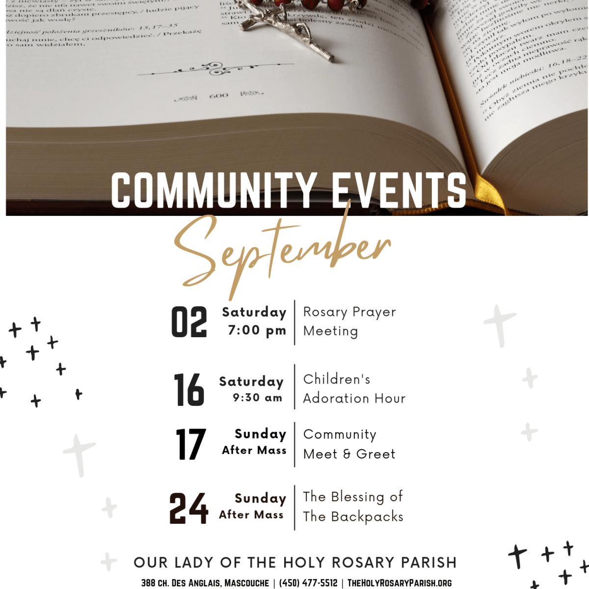 September Community Events – Our Lady of the Holy Rosary Parish